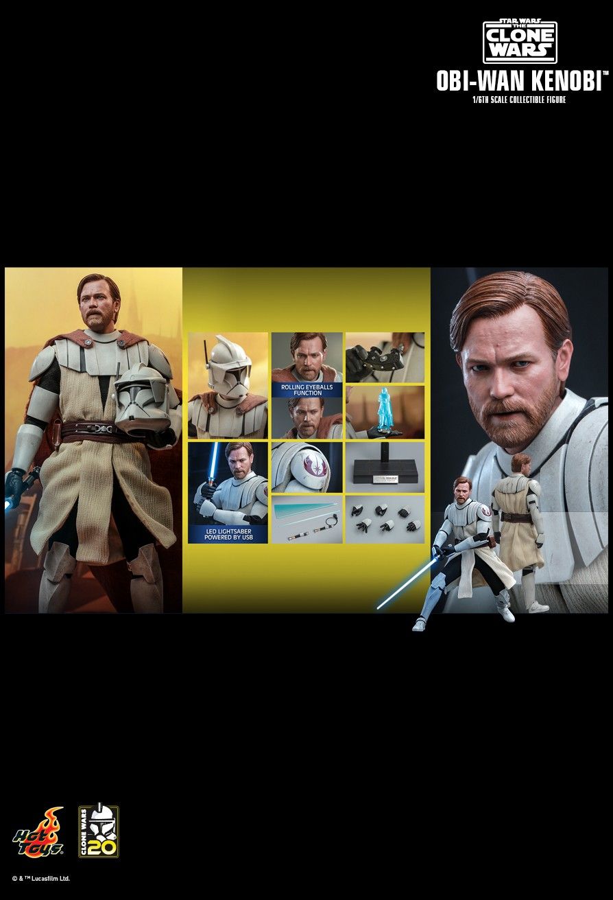Hot Toys TMS095 - Star Wars : The Clone Wars - Obi Wan Kenobi – Captain ...
